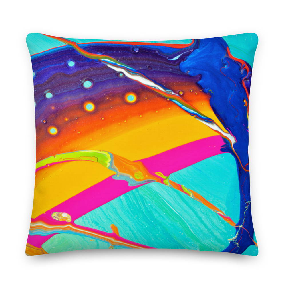 Plump filled, abstract art pillows and cushions printed in three sizes ...